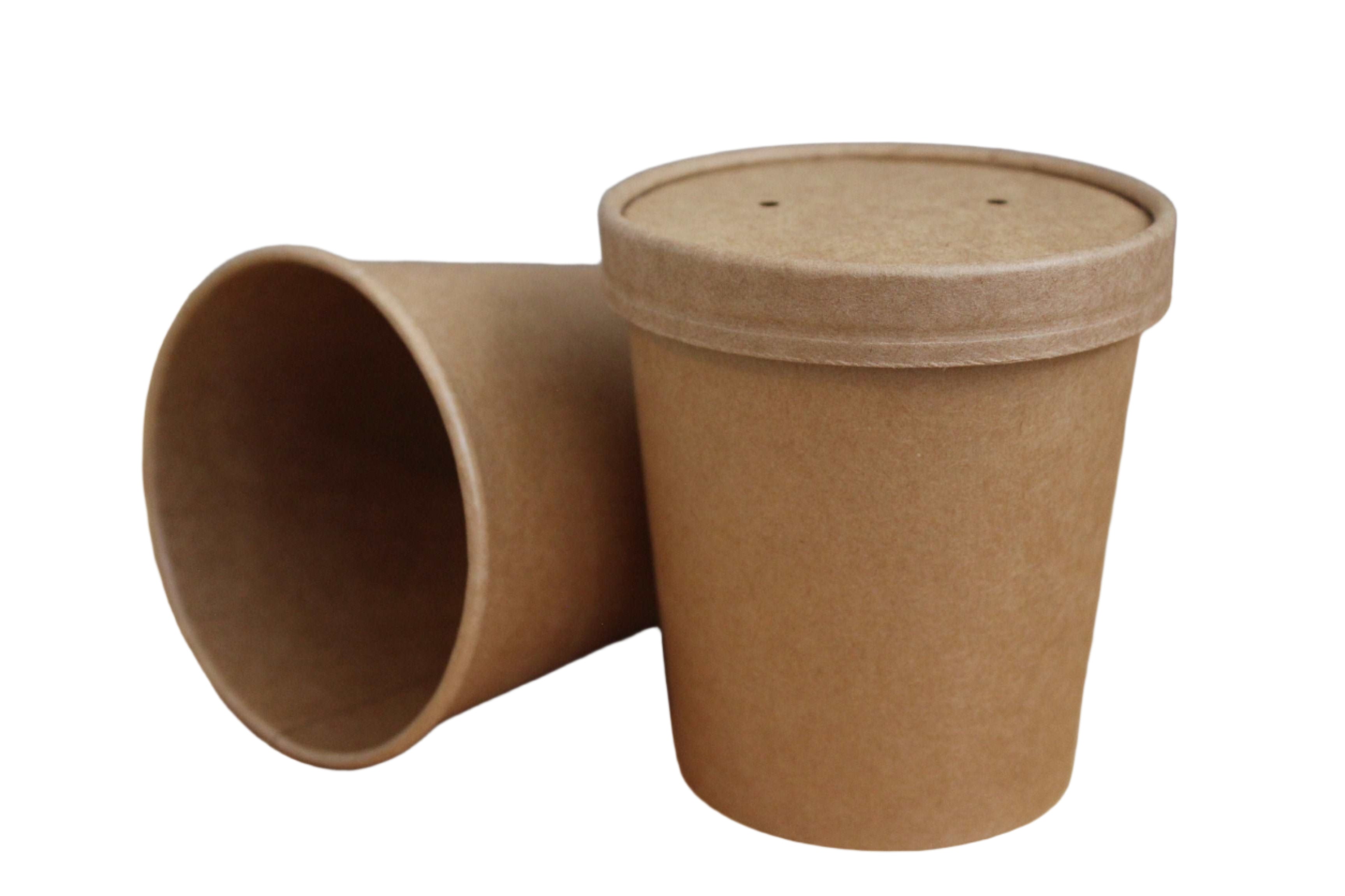 12oz Kraft Paper Soup Container (500pcs) | Take-Out | Round Paper Cont ...